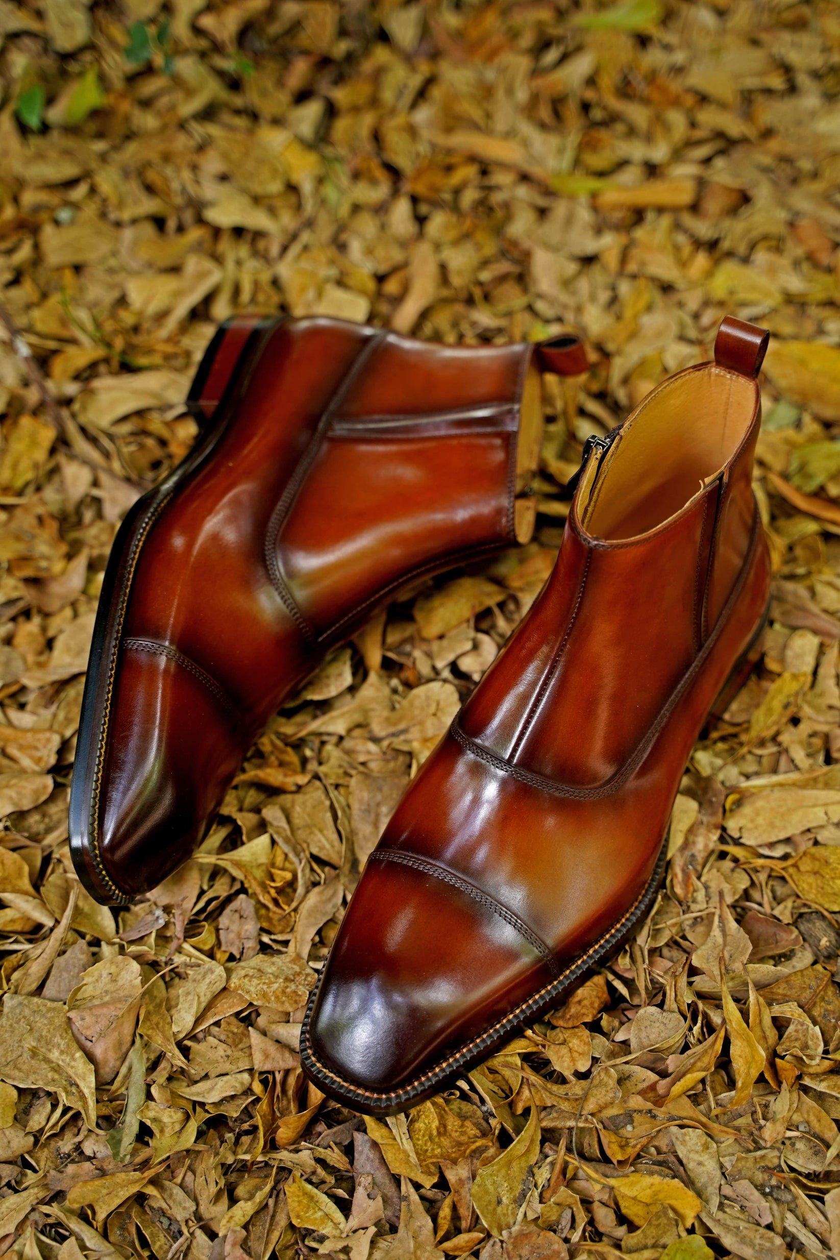Autumn Chestnut Chelsea Boots – Luxury Men’s Leather Footwear. – HolloMen