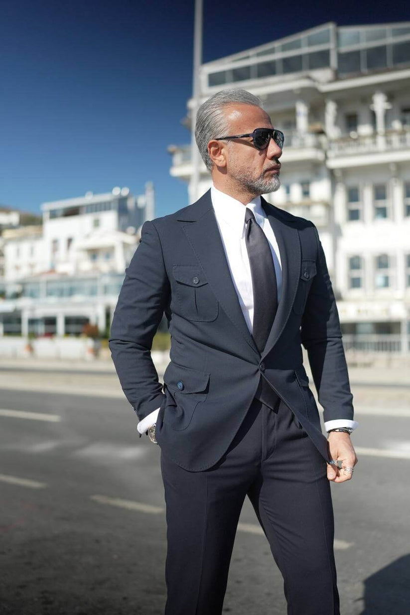 Executive Navy Blue Utility Suit - Professional and Stylish Formal Wear ...
