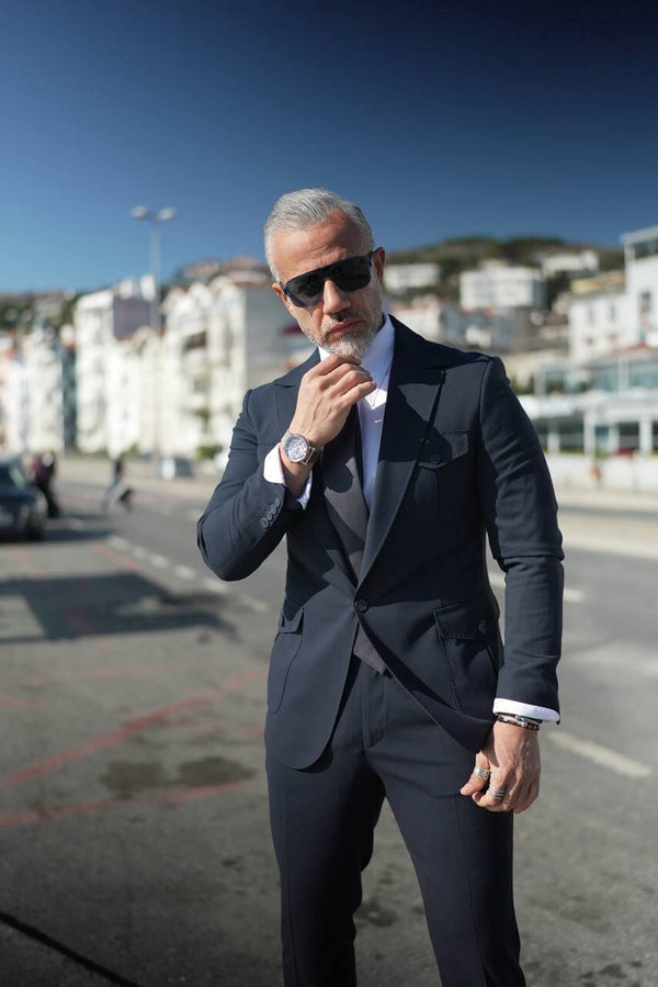 Executive Navy Blue Utility Suit - Professional and Stylish Formal Wear ...