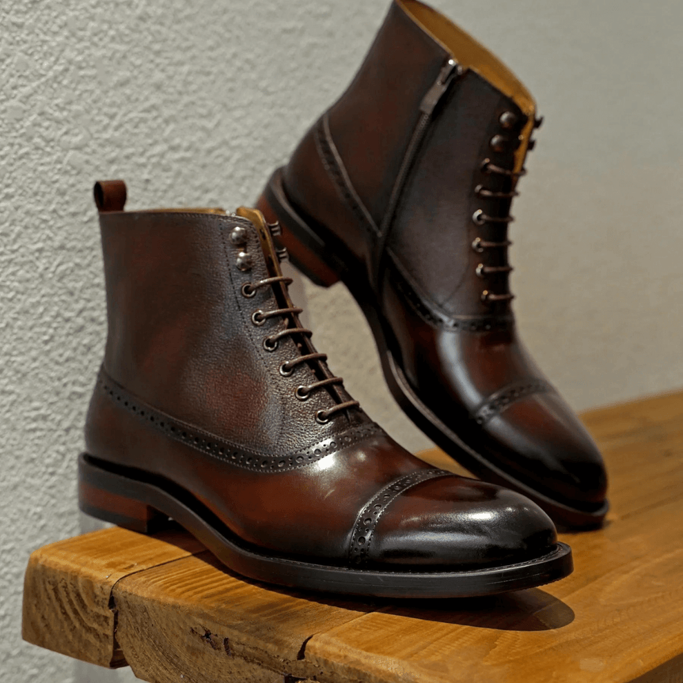 Explorer Patina Walnut Brown Combat Boots - Rugged and Stylish Footwear ...