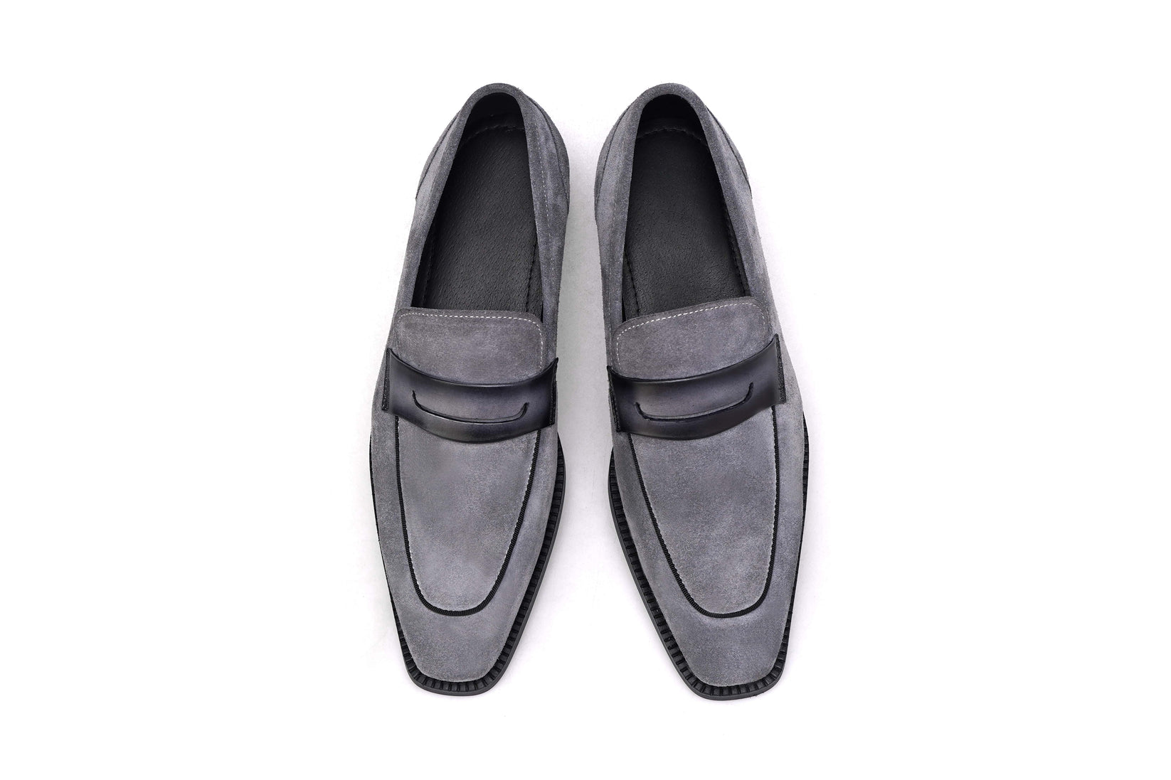 Gray Suede Penny Loafers for Men. – HolloMen