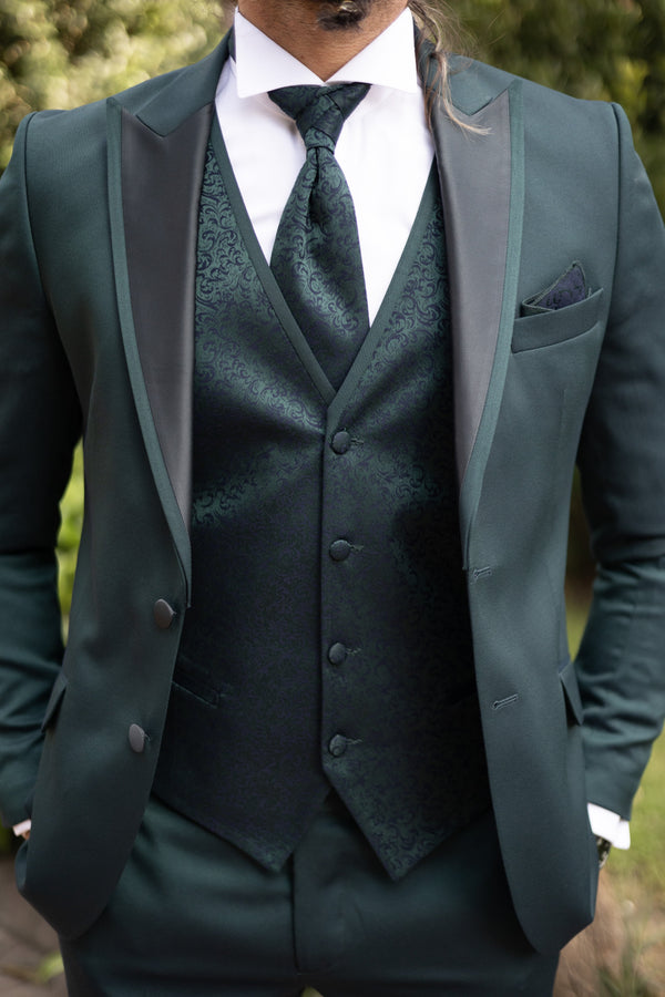 Emerald Elegance Three-Piece Suit – Sophisticated Green Suit for Men ...