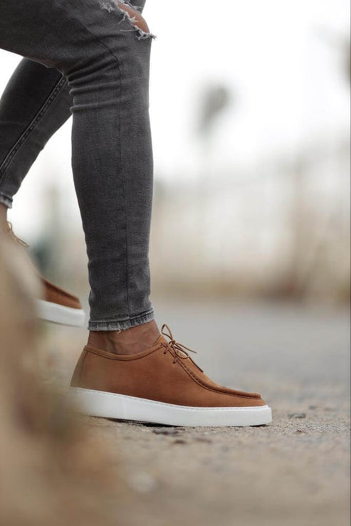 Emerald Camel Suede Casual Derby Shoe. – HolloMen