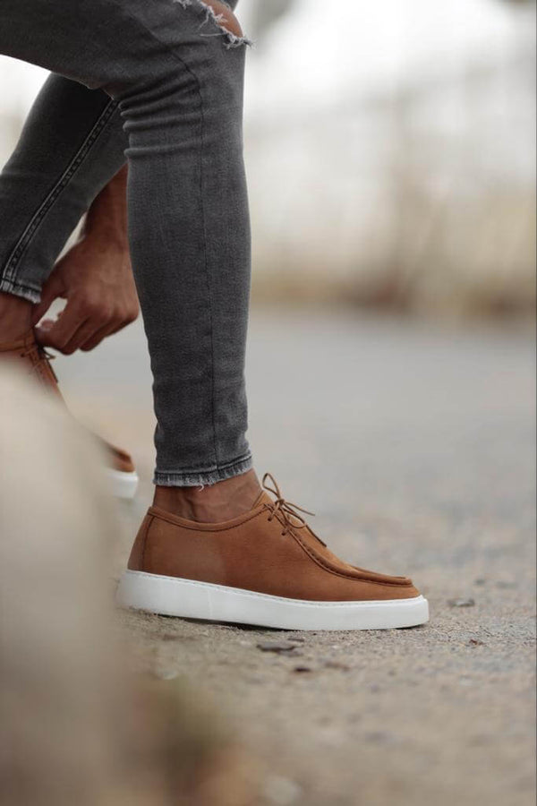 Emerald Camel Suede Casual Derby Shoe. – HolloMen