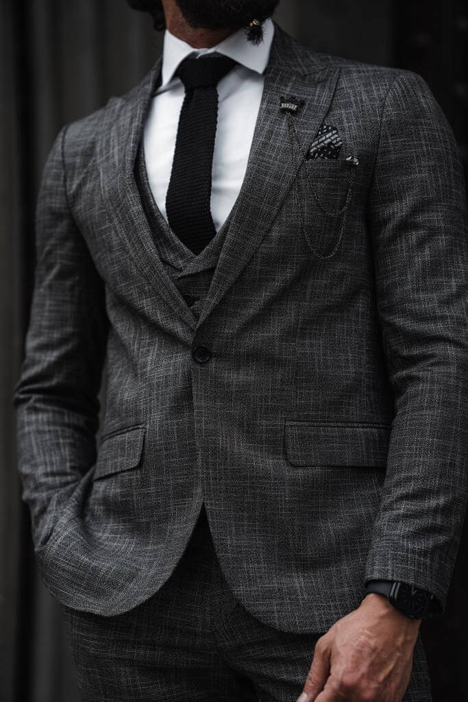 Dapper Style With Self-Patterned Slim Fit Suit | HolloMen