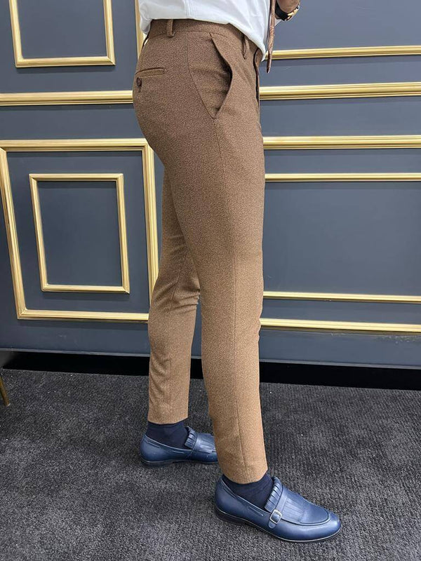 Slim Fit Camel Trousers for Men | Versatile Fall Essential – HolloMen